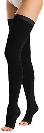 Relaxsan Antiembolism M0370A (1 Paire - Noir, XXL) Bas autofixants anti-thrombose - pied ouvert - 18-23 mmHg - Classe 1