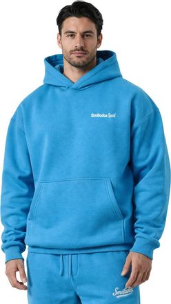 Smilodox Hoodie Herren Tamio, Regular Fit Kapuzenpullover mit Prints auf Brust & R&uuml;cken, Flauschiger Stoff Pulli mit K&auml;ngurutasche & B&uuml;ndchen, Sweatshirt komfo