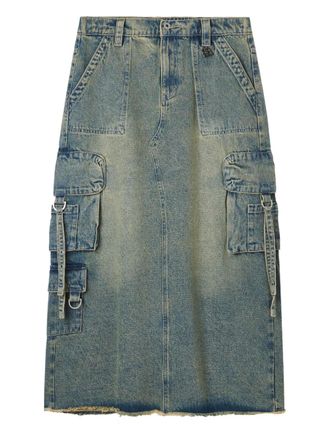 Musium Div. jupe mi-longue à poches cargo - Bleu