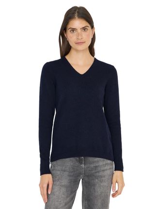 Cecil Kuscheliger V-Neck Pullover urban Dark Blue XXL