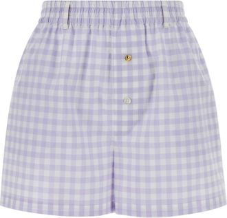 Moschino Femme, Shorts, Violet, Taille: 42 FR Shorts en coton brod&eacute;