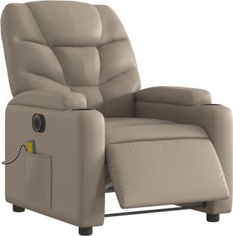 vidaXL Massagesessel Elektrisch Cappuccino-Braun Kunstleder - Vidaxl