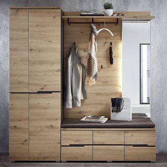 Loftscape home24 Kompaktgarderobe 185 cm 185 x 196 x 37cm Braun/Beige