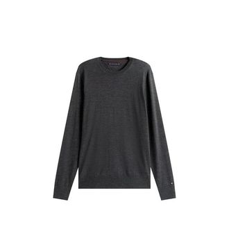 Tommy Hilfiger Pull uni col rond en laine