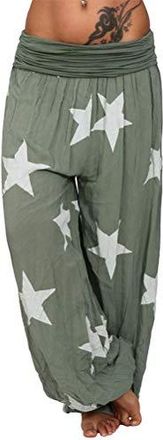 ORANDESIGNE Femme Pantalon Imprimé Été Casuel Lâche Bloomers Pantalon Sarouel Yoga Aladdin Harem Pants Grande Taille Vert Clair X-Small