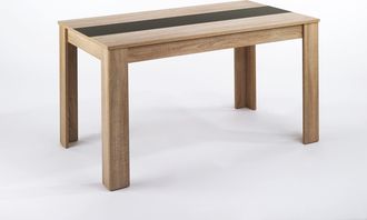 Byliving Esstisch Nori/Moderner Küchentisch in Eiche-Optik/Einlegeplatte wendbar in schwarz oder weiß/Goßer Tisch / 160 x 90, H 75 cm