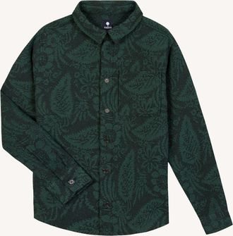 Faguo Surchemise vert foncé & grise coton - GASTINE