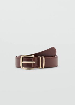 Mango Ceinture boucle carr&eacute;e marron - Femme - XL - MANGO