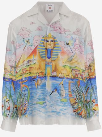 Casablanca Mens Shirt Printed Silk Multicolour