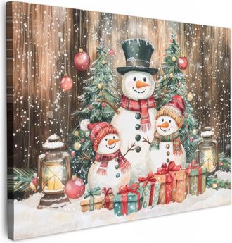 MuchoWow © Bild auf Leinwand 70x50 cm Weihnachtsdeko Schlafzimmer Bilder Badezimmer Wand Deko Wohnzimmer Weihnachtsgeschenke Modern Bilderwand Geschenk Schneem