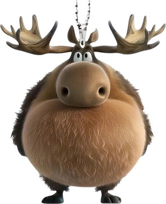 Generico Elch Weihnachtsbaum - Dekoration zum Aufh&auml;ngen Elch aus Acryl, festlicher Tieranh&auml;nger, 8 cm, flach, 8 cm, langlebige Weihnachtsdekoration f&uuml;r den Ho