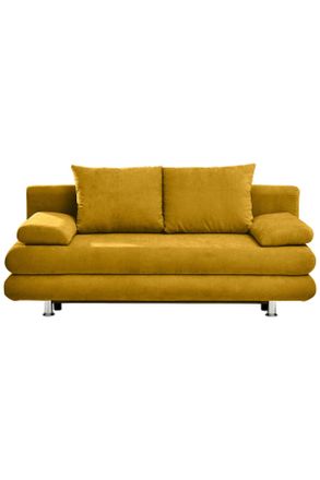 CARRYHOME Schlafsofa, Senfgelb, Textil, 2-Sitzer, F&uuml;llung: Schaumstoff, 196x74x90 cm, Stoffauswahl, Liegefunktion, R&uuml;cken echt, Wohnzimmer, Sofas & Couches, Sch