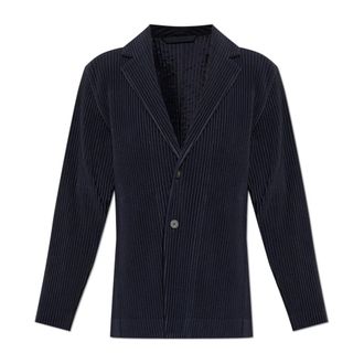 Issey Miyake Plisierter Blazer - - Jackets - Herren - Blau - L