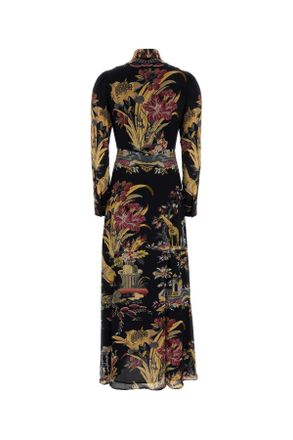 Etro Womens Printed Crepe Long Dress X0813 Abiti