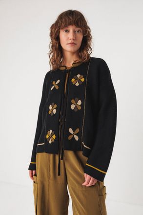 SKFK Damen vegan Strickjacke Edunxe Schwarz