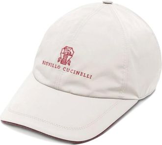 Brunello Cucinelli Homme, Accessoires, Brun, Taille: L Logo Baseball Cap