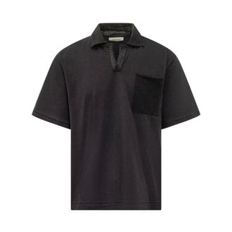 ATOMOFACTORY Atomofactory, Homme, Tops, Bleu, Taille: L Polo MC Jersey Crochet