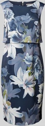 Christian Berg Cocktail Knielanges Cocktailkleid im Stufen-Look