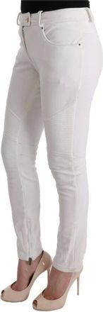 Ermanno Scervino Femme, Jeans, Blanc, Taille: 36 FR Pantalon Slim-fit