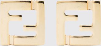Fendi Vergoldete Messing-Ohrstecker mit FF-Monogramm