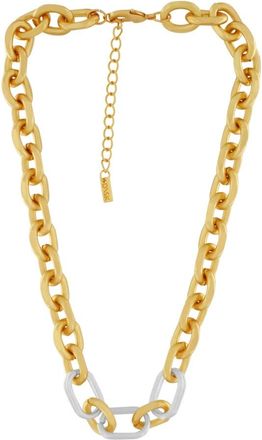 Dansk Copenhagen Tula In:store Collier court &agrave; maillons bicolore - Femme - Accessoires - Jaune - Taille: ONE Size