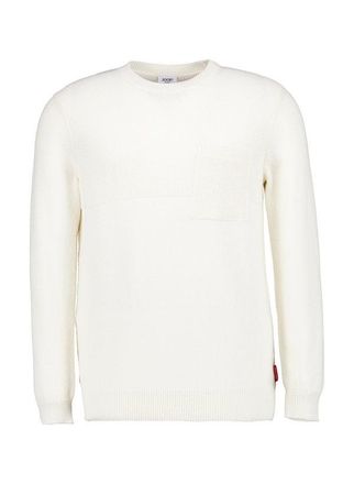 Joop Herren Pullover wei&szlig; Baumwolle unifarben