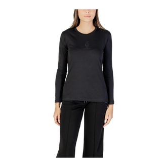 A|X Armani Exchange Rhinestone Langarm Baumwoll T-Shirt - - Tops - Damen - Schwarzk - XS