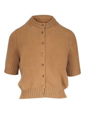 Khaite cardigan boutonn&eacute; &agrave; manches courtes - Marron