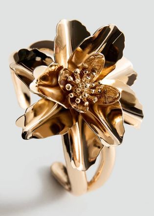 Mango Bracelet rigide floral or - Femme - Taille unique - MANGO