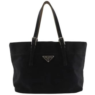 Prada Sac Cabas Pre-owned en Toile - Femme - Pre-owned - Noir - Taille: ONE Size