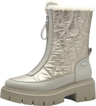 Marco Tozzi Damen Stiefeletten ohne Absatz Gefüttert mit Plateau, Beige (Taupe Met.Comb), 37 EU