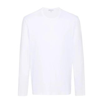 James Perse Pima Cotton Long Sleeve Crew T-Shirt - - Tops - Herren - Wei&szlig; - L