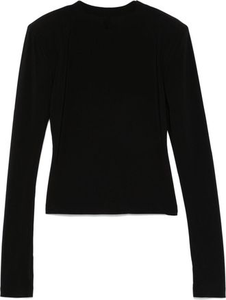 Norma Kamali T-Shirt mit Schulterpolstern - Schwarz