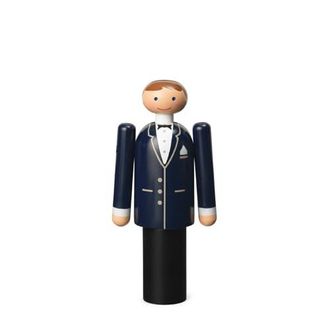 Kay Bojesen Tortenfiguren Br&auml;utigam aus Buchenholz in der Farbe Blau/Schwarz/Wei&szlig;, Gr&ouml;&szlig;e: 12 x 3,50 x 6 cm, 39531