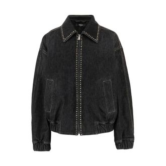 Versace Embellished Denim Blouson - - Jackets - Damen - Schwarzk - M