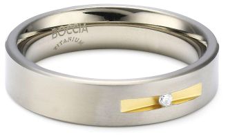 Boccia Damen-Ring Titan Bicolor 1 Brilliant 0,03 ct Gr.63 0101-0863
