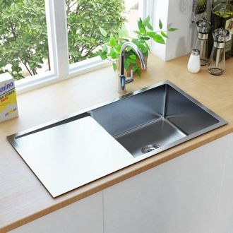vidaXL Handgefertigte K&uuml;chensp&uuml;le Edelstahl Vidaxl