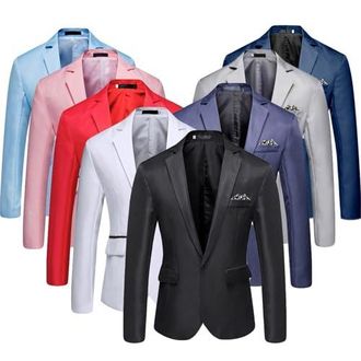 Generic Blazer de smoking pour homme - Coupe ajustée - 1 bouton - Veste de mariage formelle - Veste de costume élégante - Manteau chic pour marié - Manteau dé