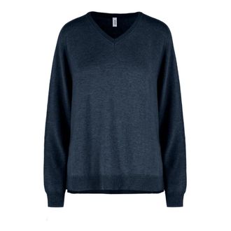 Bomboogie Femme, Pulls, Bleu, Taille: 42 FR Pull en maille m&eacute;rinos col en V