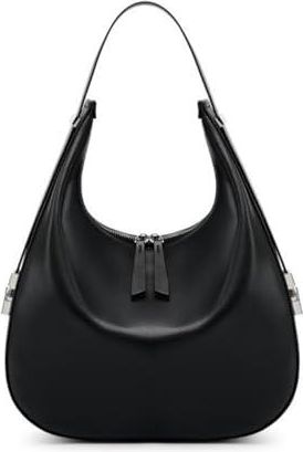Generic Crescent Sac &agrave; main en cuir v&eacute;g&eacute;talien pour femme - Sac fourre-tout Hobo souple - Grand sac de travail sous les bras - Mini pochette &agrave; bandouli&egrave;re r&eacute;g