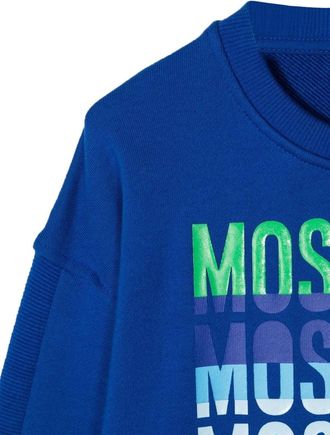 Moschino Logo Cotton Sweatshirt - Blue