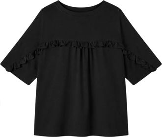 Emporio Armani Femme, Tops, Noir, Taille: 36 FR Jersey Interlock Girocollo