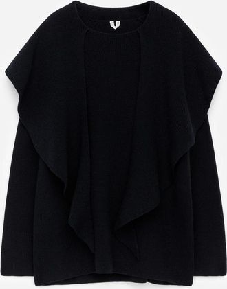 Arket Strickpullover Mit Drapiertem Schal -Blau