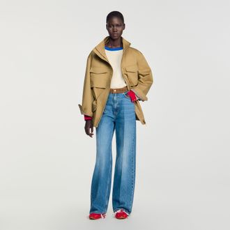 Sandro Gerade Jeans mit Lederg&uuml;rtel
