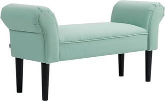 HOMCOM Sitzbank Polsterbank mit Segelstoff, Armlehne Flurbank mit Holzrahmen, Schuhbank f&uuml;r Schlafzimmer, Wohnzimmer, Flur 102 x 36 x 51 cm Grauwei&szlig;