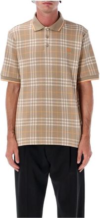Burberry Homme, Tops, Beige, Taille: M Check Pattern Short Sleeve Polo