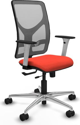 Piqueras y Crespo Schreibtischstuhl Orange mit wei&szlig;en und schwarzen Armlehnen, h&ouml;henverstellbare Lendenwirbelst&uuml;tze, ausgestattet mit Syncro/Traslack und Schneideschaum