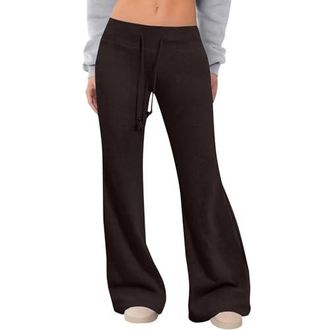 Generico Pantalon de sport pour femme Curvy Pantalon de jogging pour femme avec cordon de serrage dhiver, pantalon doux et confortable, pantalon de surv&ecirc;tement