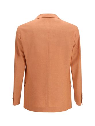 Brunello Cucinelli Moulin&eacute; Wool Blend Blazer - Orange