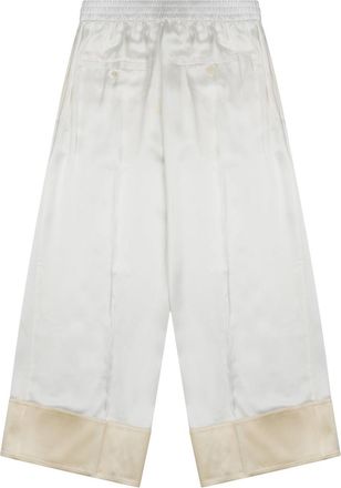 Toteme Satin Wide-Leg Drawstring Trousers - White